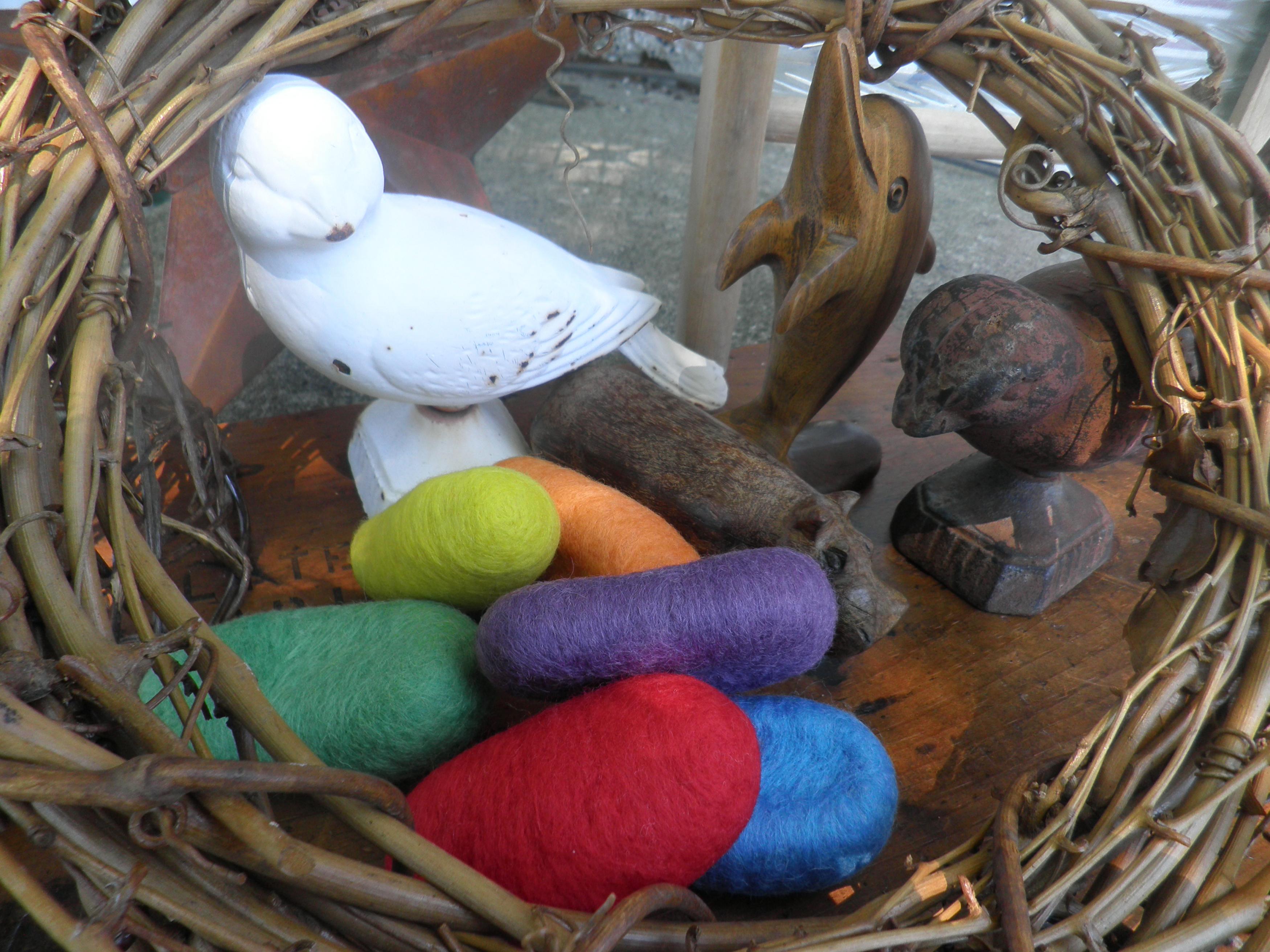 Sensory Wool Toy Set Of 6. Wool Rock Pods. Meditation Wool Rocks ...
