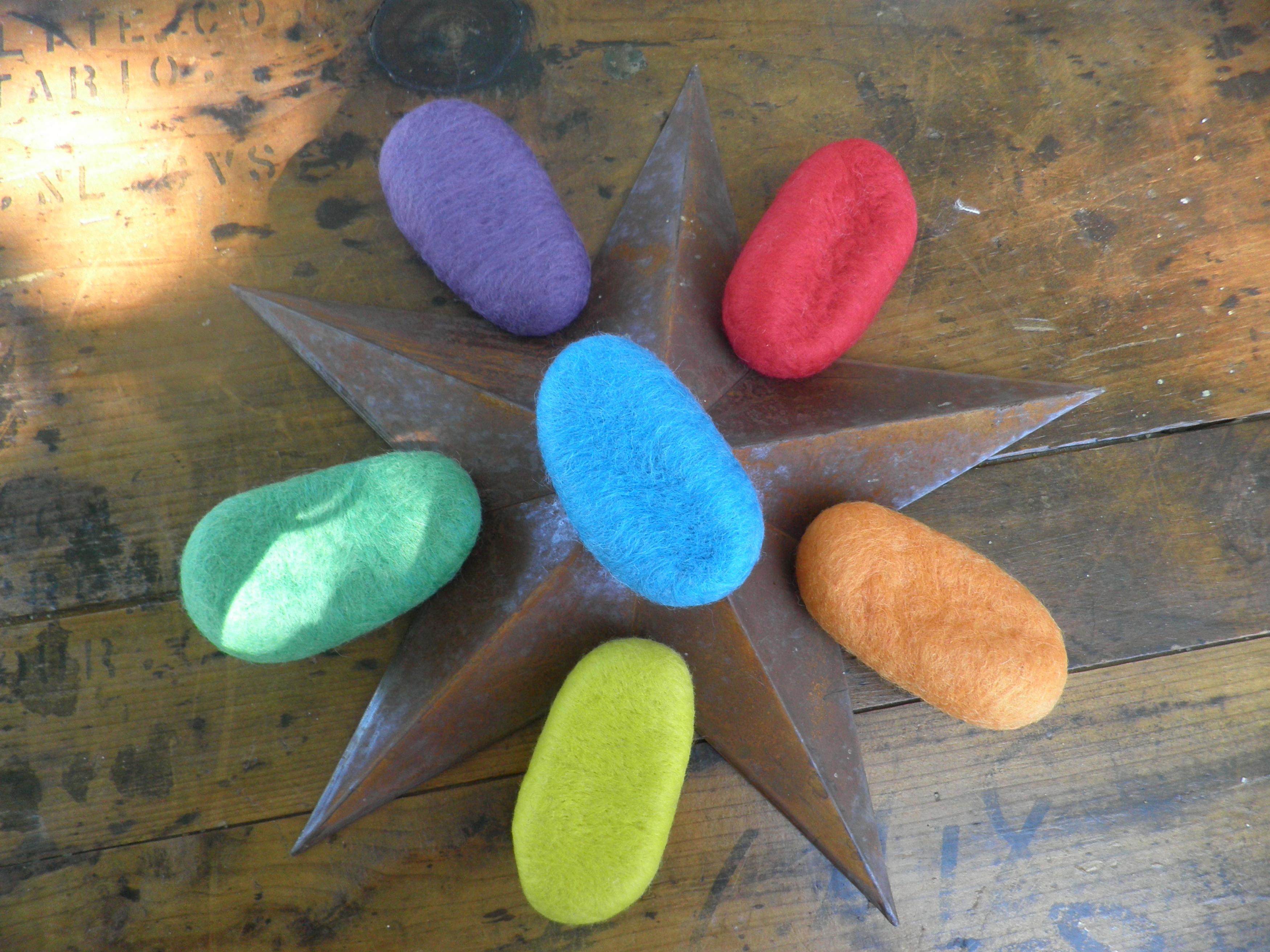 Sensory Wool Toy Set Of 6. Wool Rock Pods. Meditation Wool Rocks ...